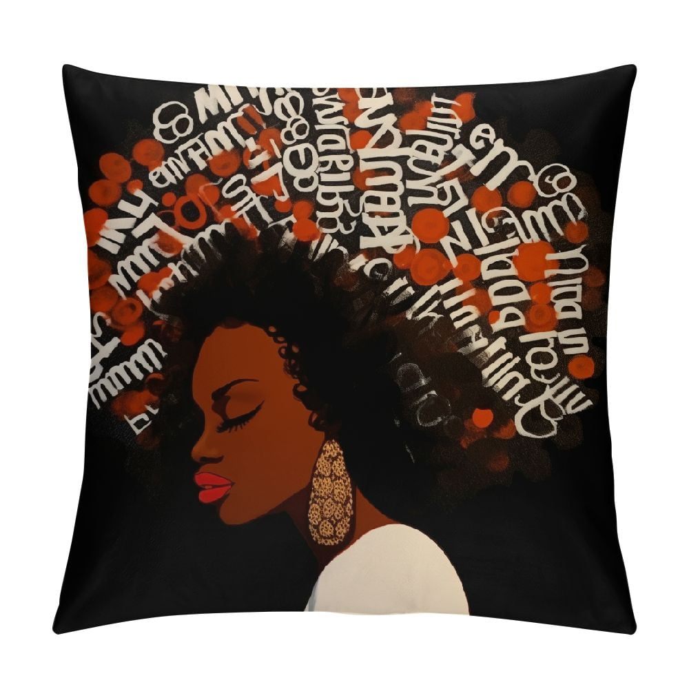 Shangniulu African American Women Square Throw Pillow Cover, African ...