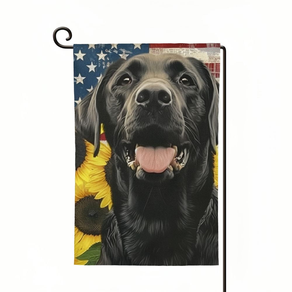 Shangniulu American Flag Cute Patriotic Black Lab Labrador Dog ...