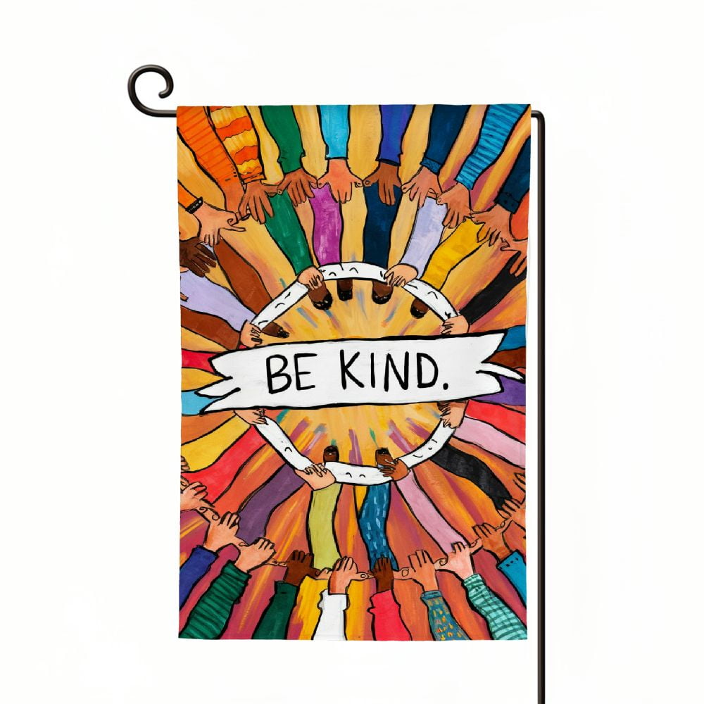 Shangniulu Be Kind Rainbow Sunshine Pride Garden Flag Double Sided ...