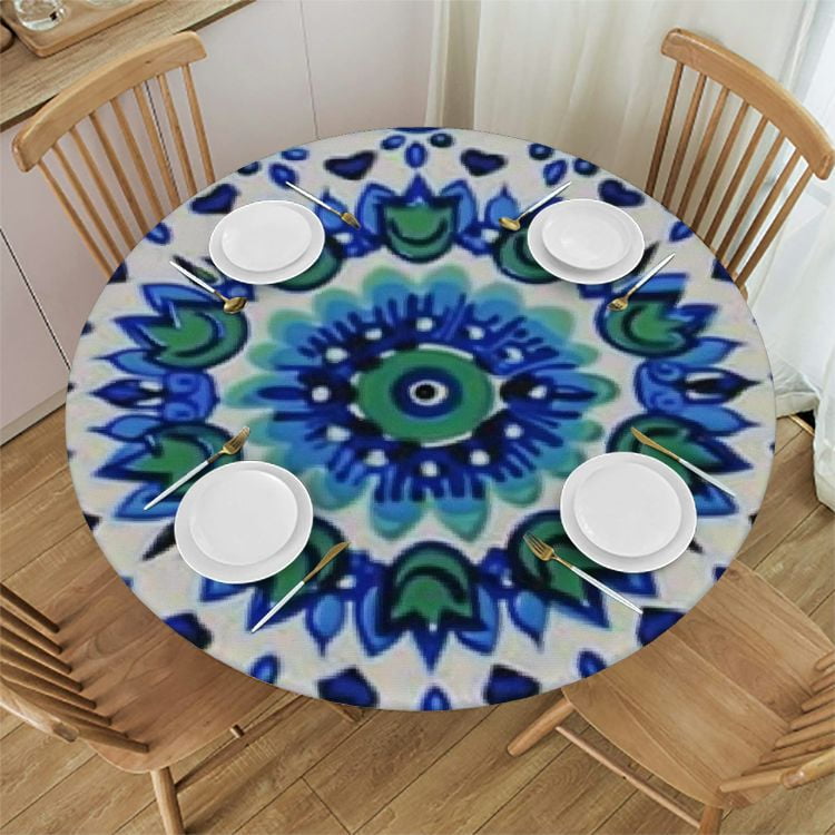 Shangniulu Bohemian Mandala Round Elastic Tablecloth Edge Fitted Table ...