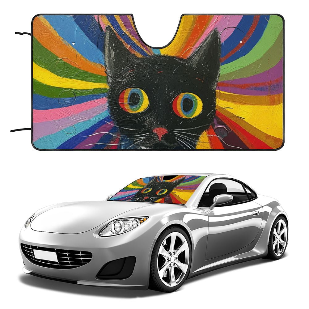 Shangniulu Cartoon Windshield Sun Shade Funny | Windshield | Visor Sun ...