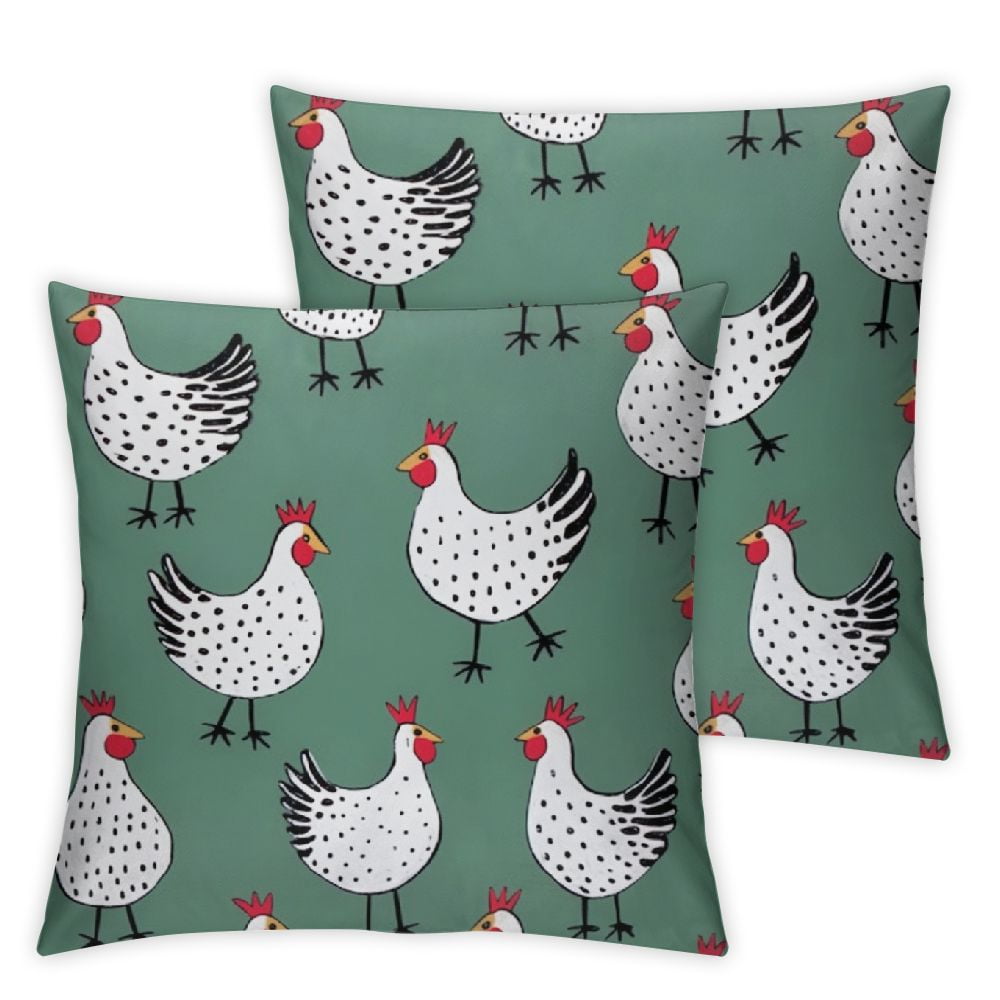 Shangniulu Chicken Throw Pillow Cover Set of 2 Cases Rooster Animal Dot ...