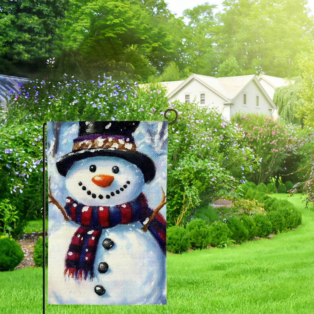 Shangniulu Christmas Winter Welcome Snowman Garden Flag Christmas Tree ...