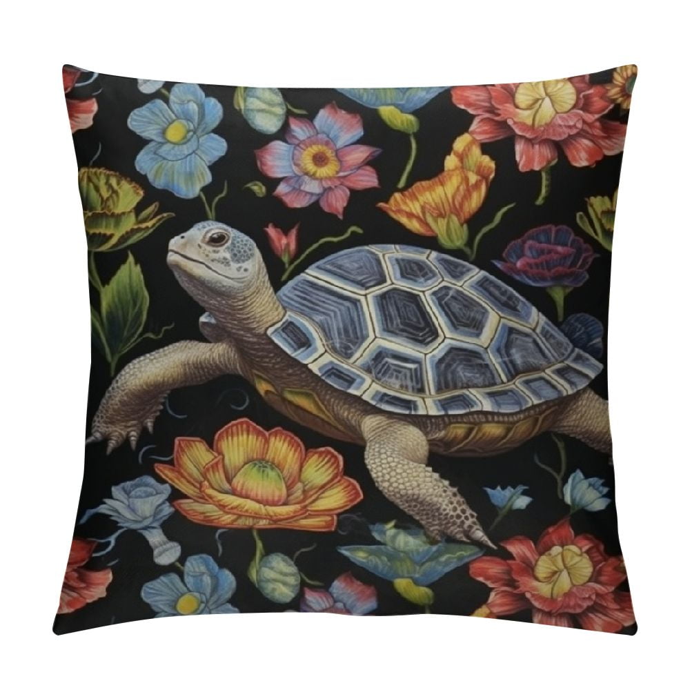 Shangniulu Colorful Turtle Double Sides Print Pillow Cover,Bohemian ...