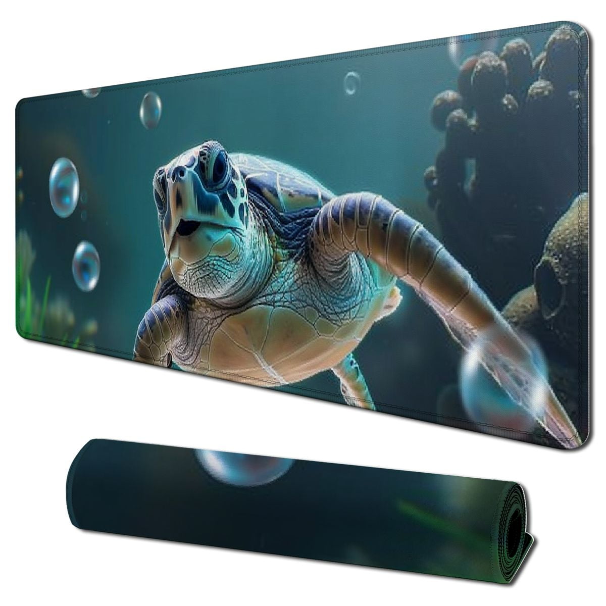 Shangniulu Cute Turtle Smiling Under The Sea Extended Gaming Mouse Pad ...