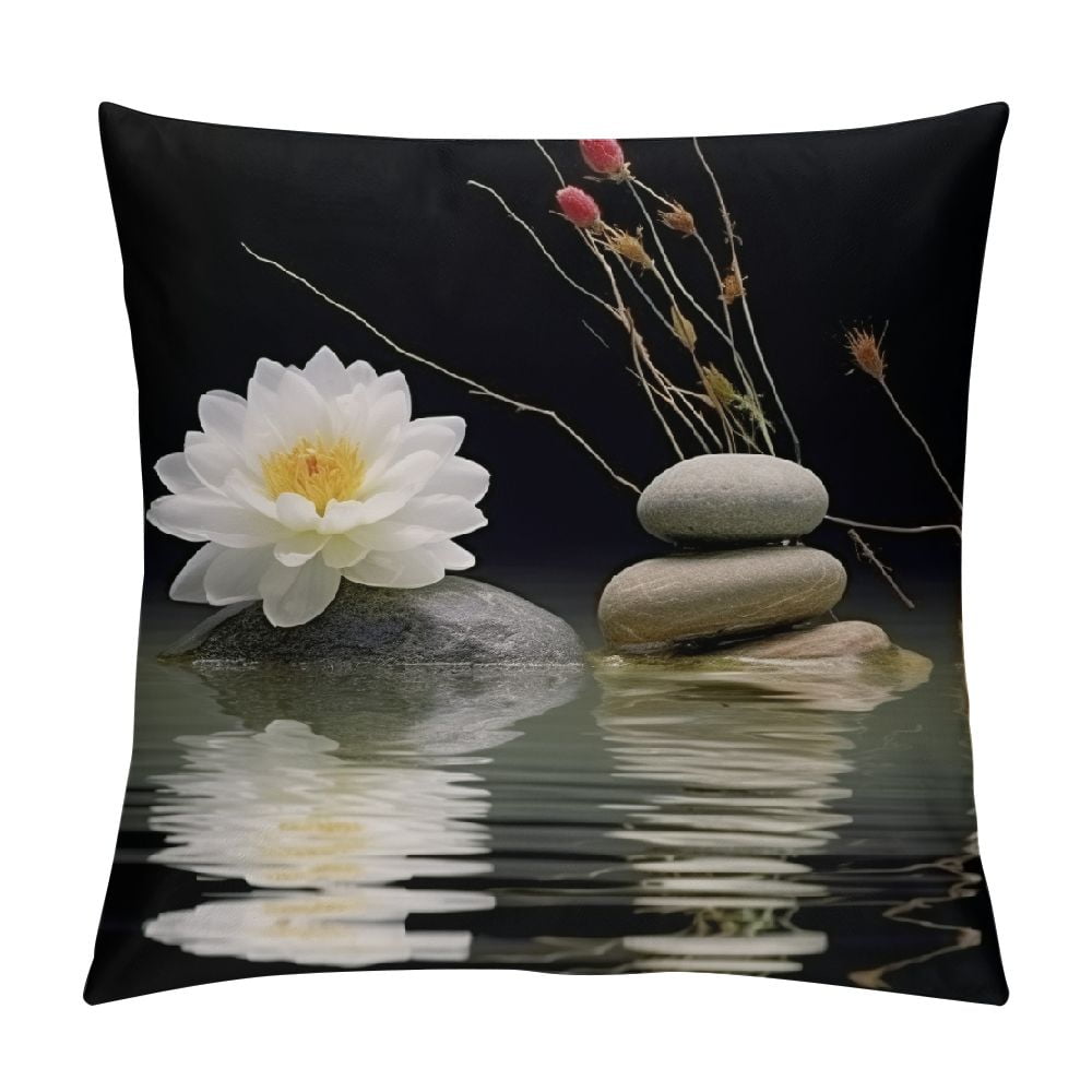 Shangniulu Decorative Throw Pillow Cover Asian Zen Stone, Pillow Covers ...
