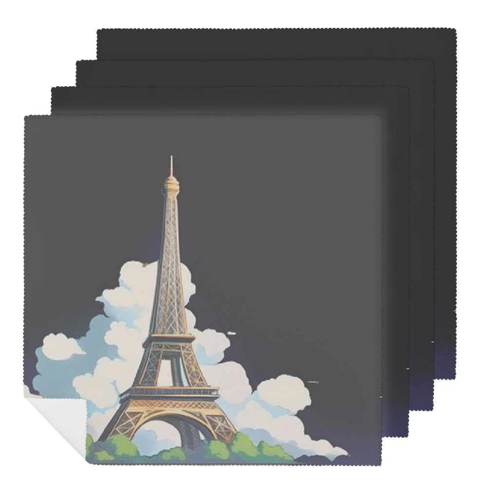 Shangniulu Eiffel Tower Print Dinner Napkins Soft Cloth Napkins Printed ...