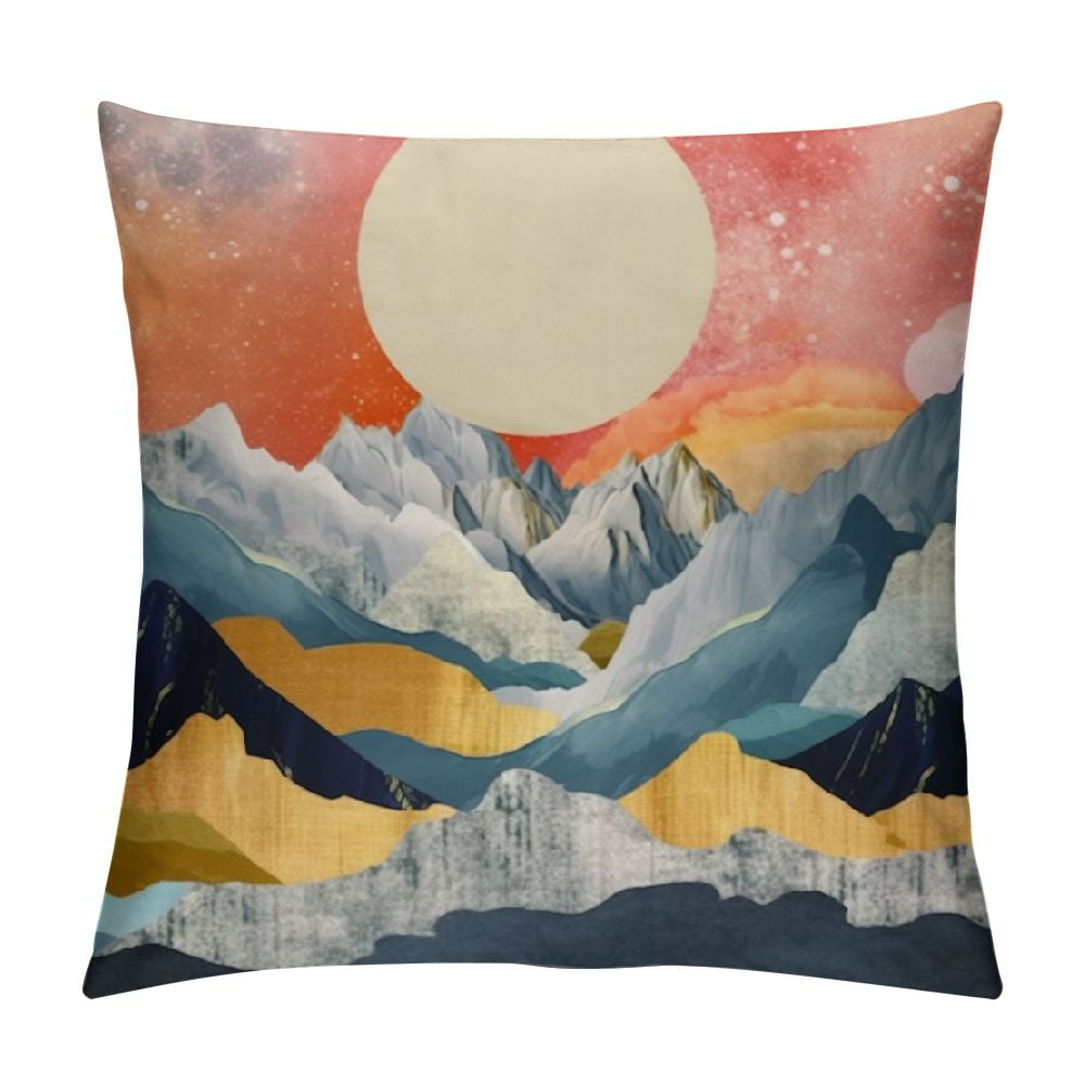 Shangniulu Farmhouse Decoration Throw Pillow Cover, Mountain Abstact ...