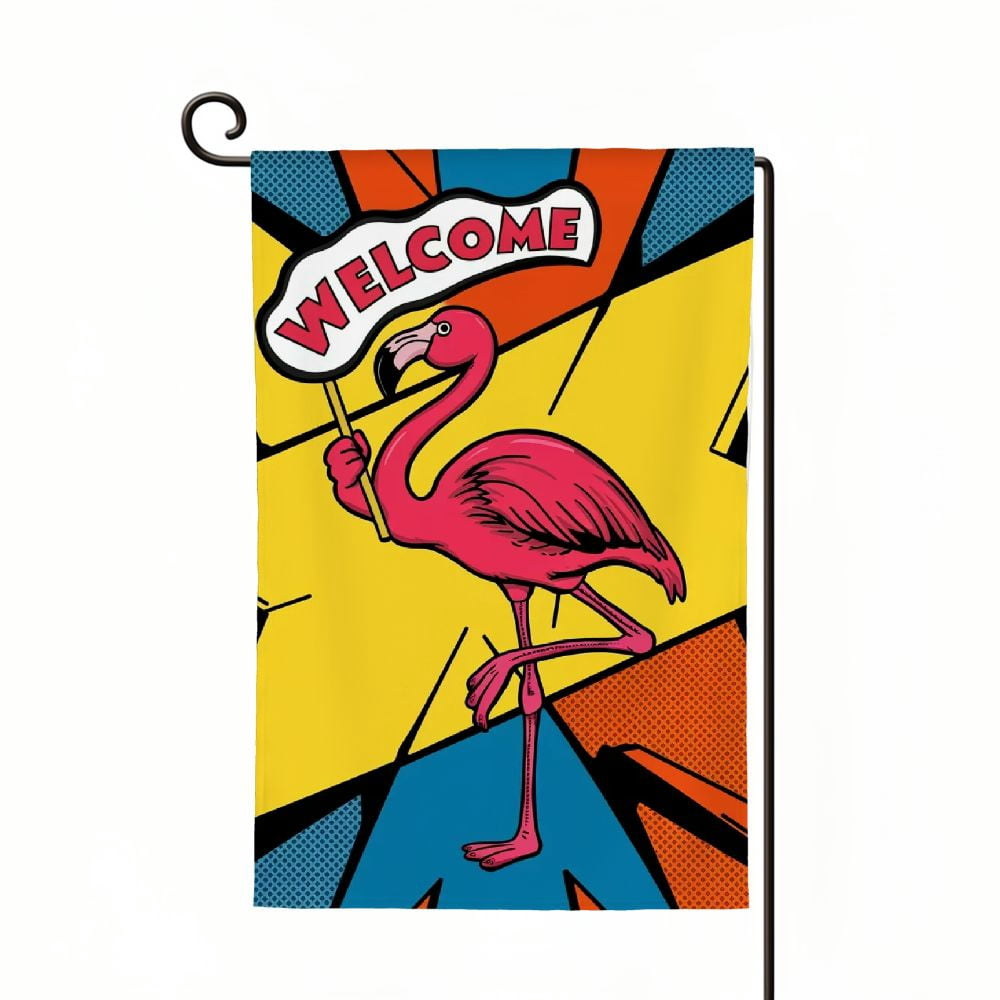 Shangniulu Flamingo Welcome Summer Funny Garden Flag House Banner 12" x ...