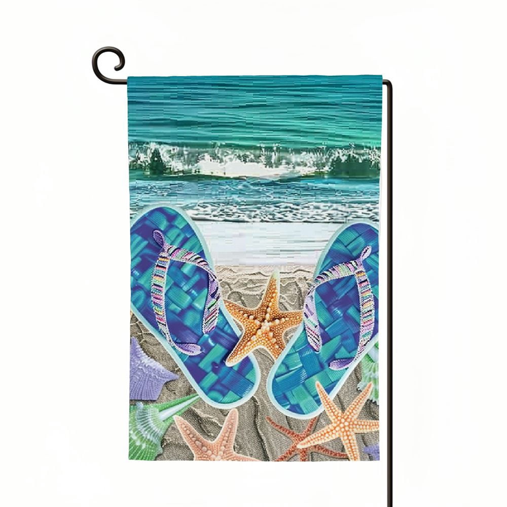 Shangniulu Flip Flops Summer Garden Flag House Yard Flag Vertical ...