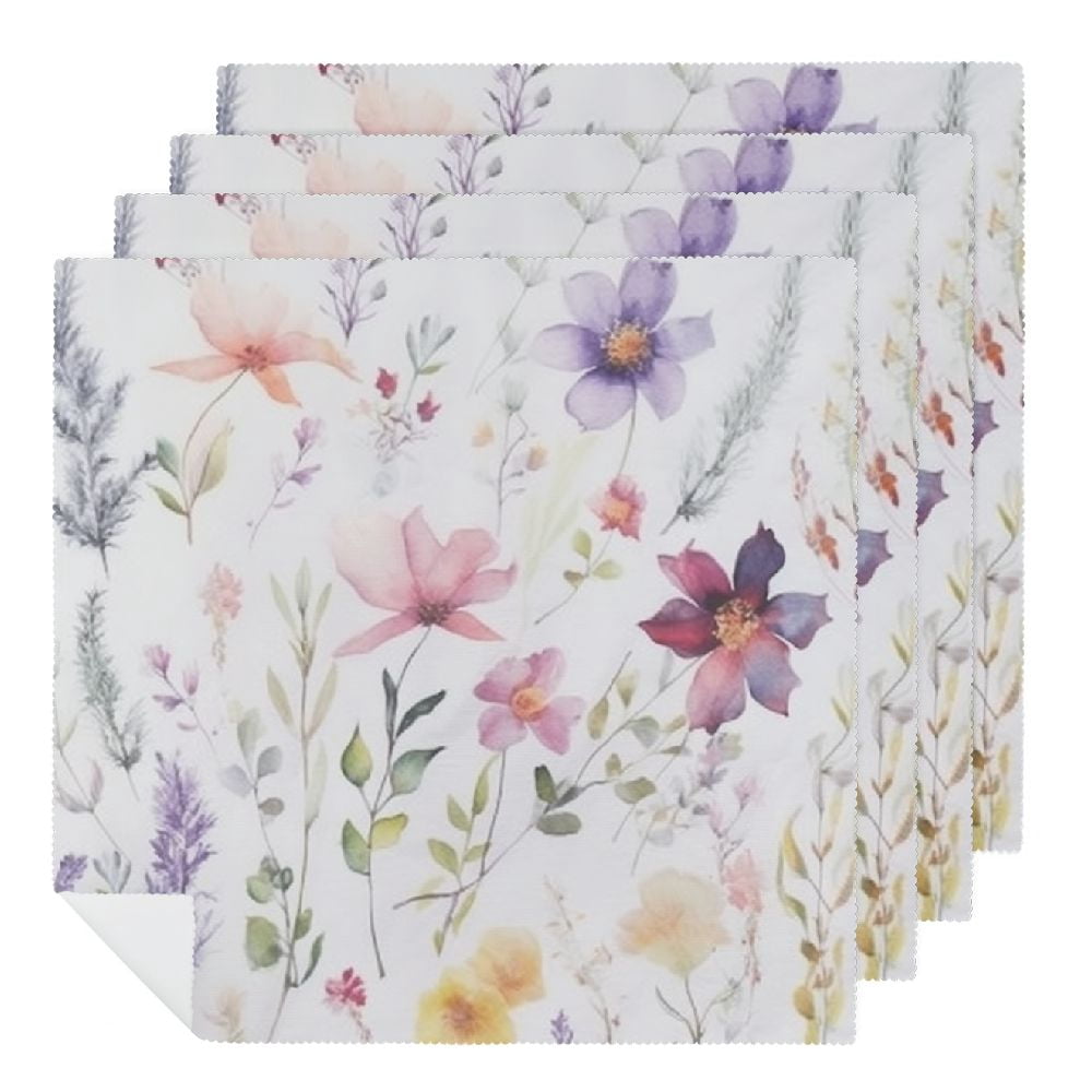 Shangniulu Floral Cloth Napkins Napkins Watercolor Colorful Decorative ...
