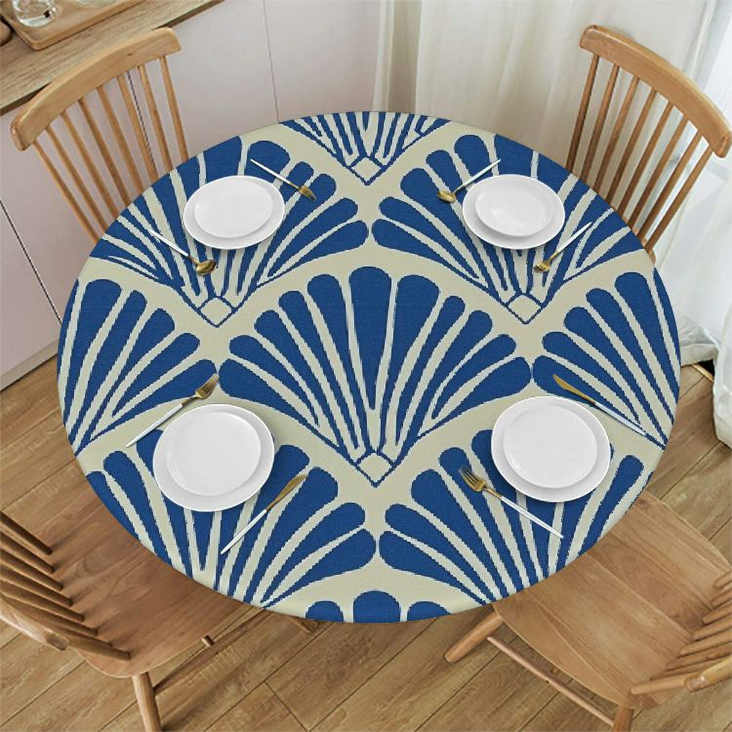 Shangniulu Floral Fitted Round Table Cloth Japanese Asian Ornament ...