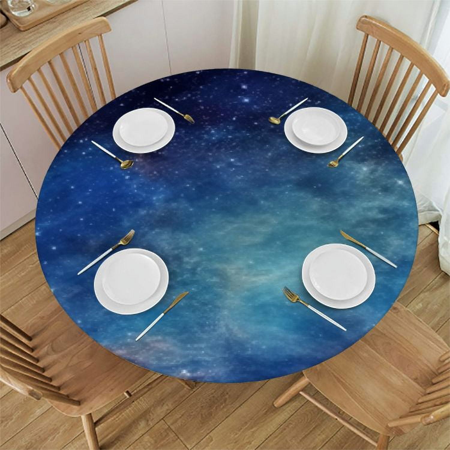 Shangniulu Galaxy Round Tablecloth,Nebula Starry Night Sky Universe ...
