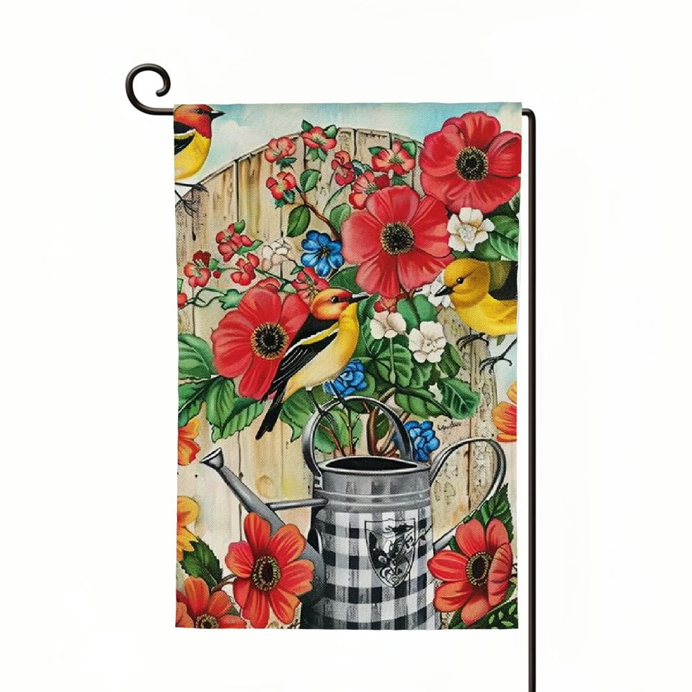 Shangniulu Geranium Summer Garden Flag Goldfinches Birds 12" x 18 ...