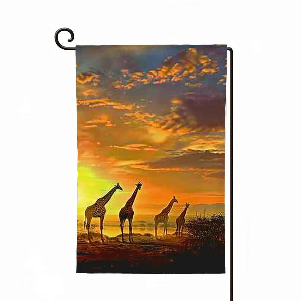 Shangniulu Giraffe Garden Flag Animal Giraffe On Desert Tree Cloud At ...