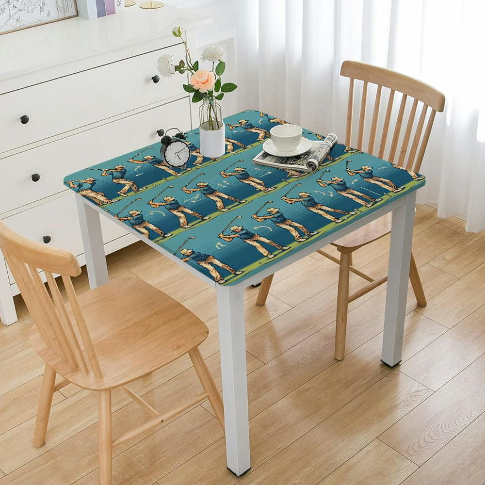 Shangniulu Golf Tablecloth, Golf Swing Shown Sports Hobby Themed Sketch ...