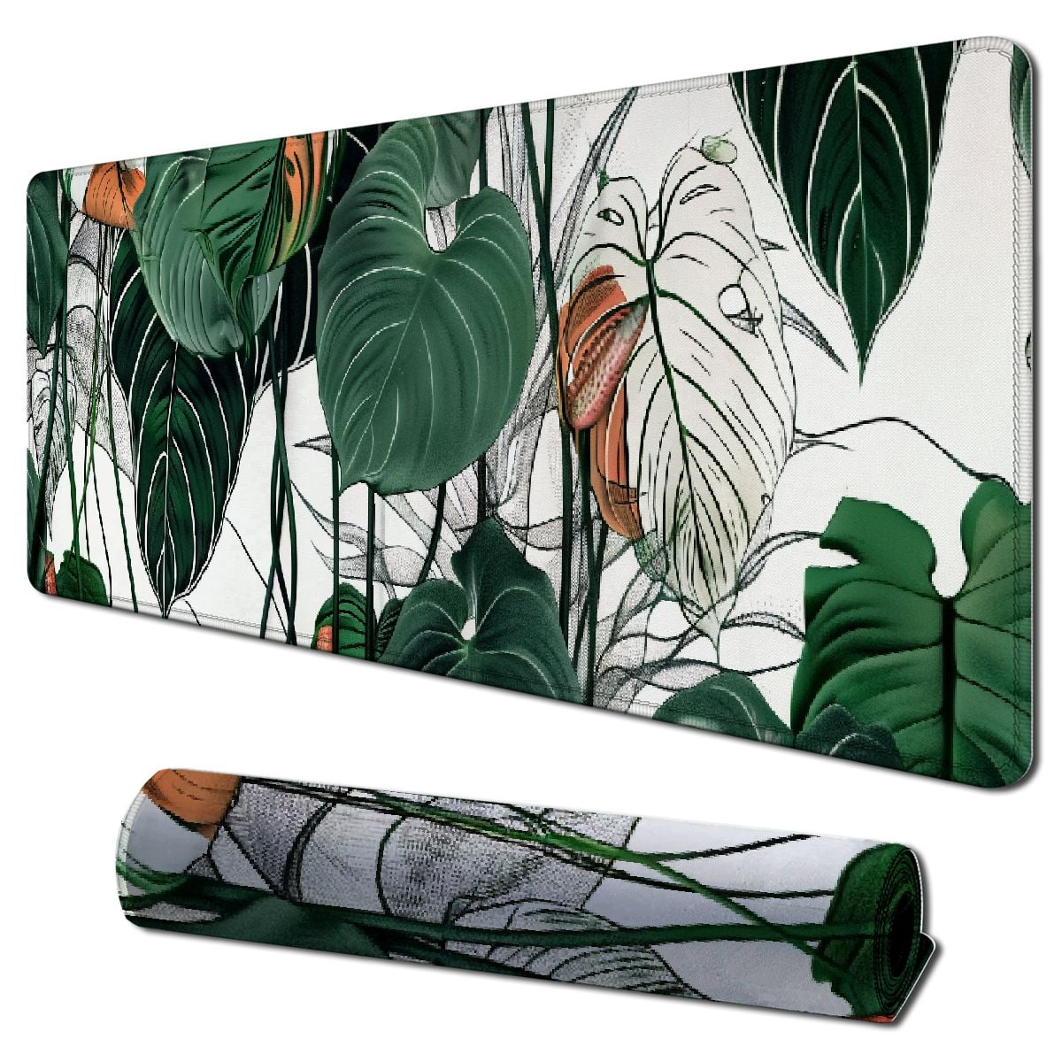 Shangniulu Green Plant Leaf Large Mouse Pad Tropical Boho Desk ...