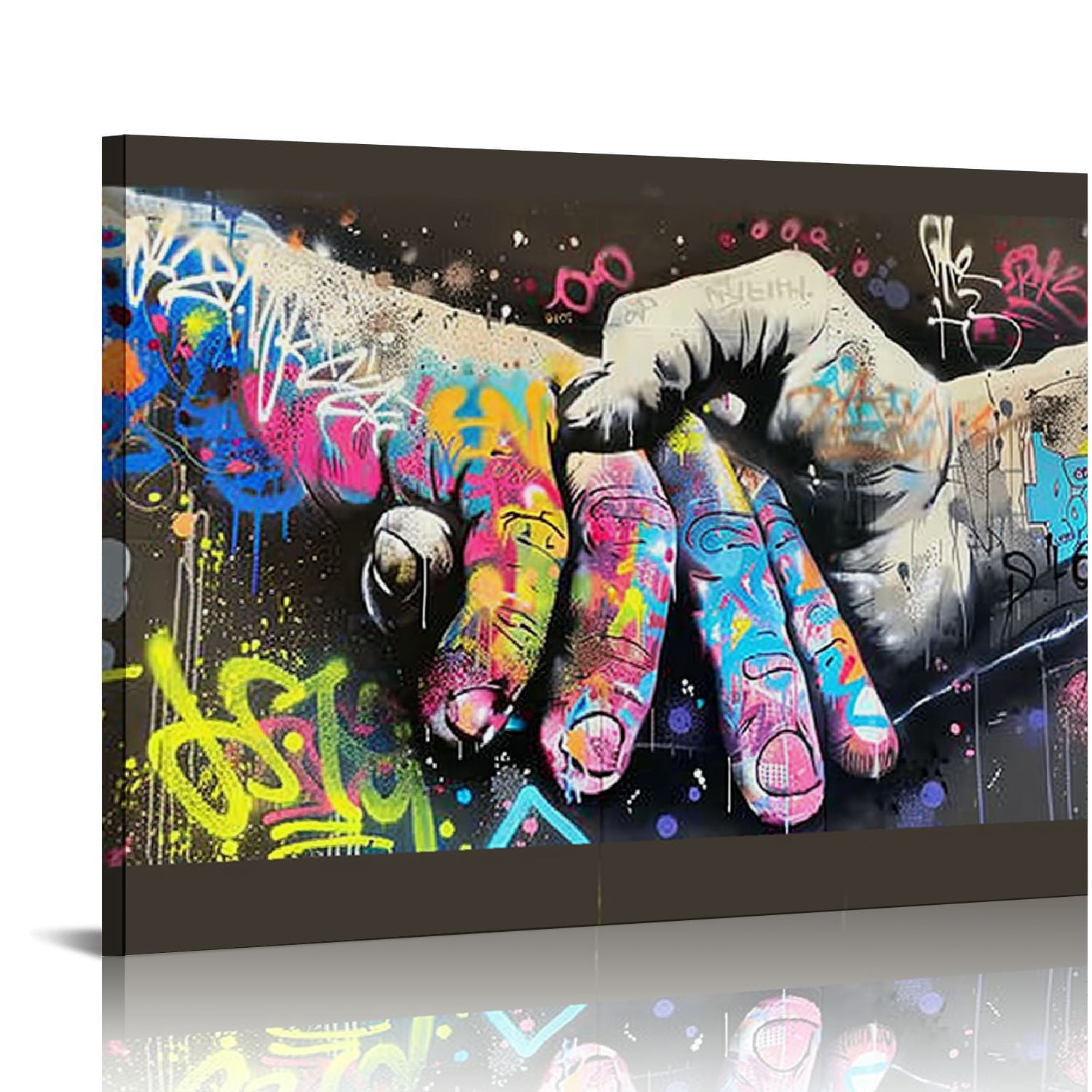 Shangniulu Handshake Colorful Wall Art Pop Art Graffiti Art Graffiti ...