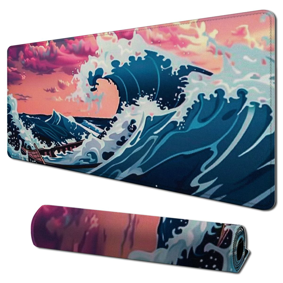Shangniulu Japanese Sea Waves Mouse Pad - Blue Ocean Wave Gaming ...