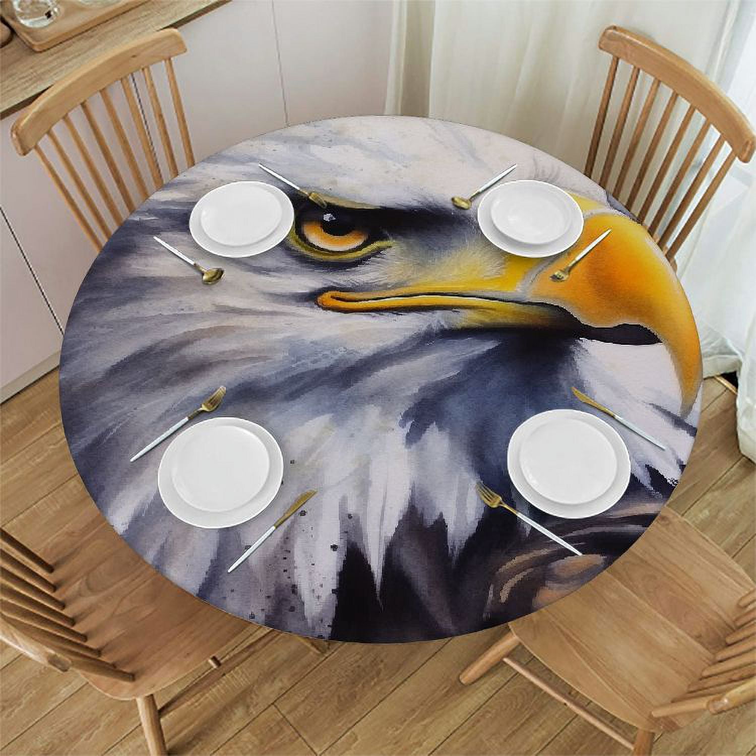 Shangniulu July Th Eagle Fitted Round Table Cloth USA Patriotic Symbol ...