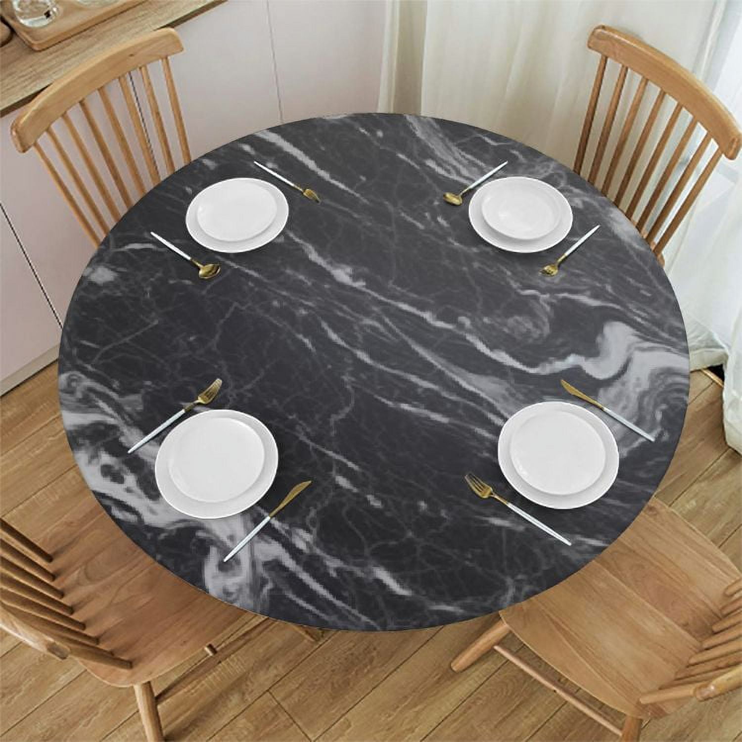 Shangniulu Marble Look Fitted Vinyl tablecover (Tablecloth, Table ...