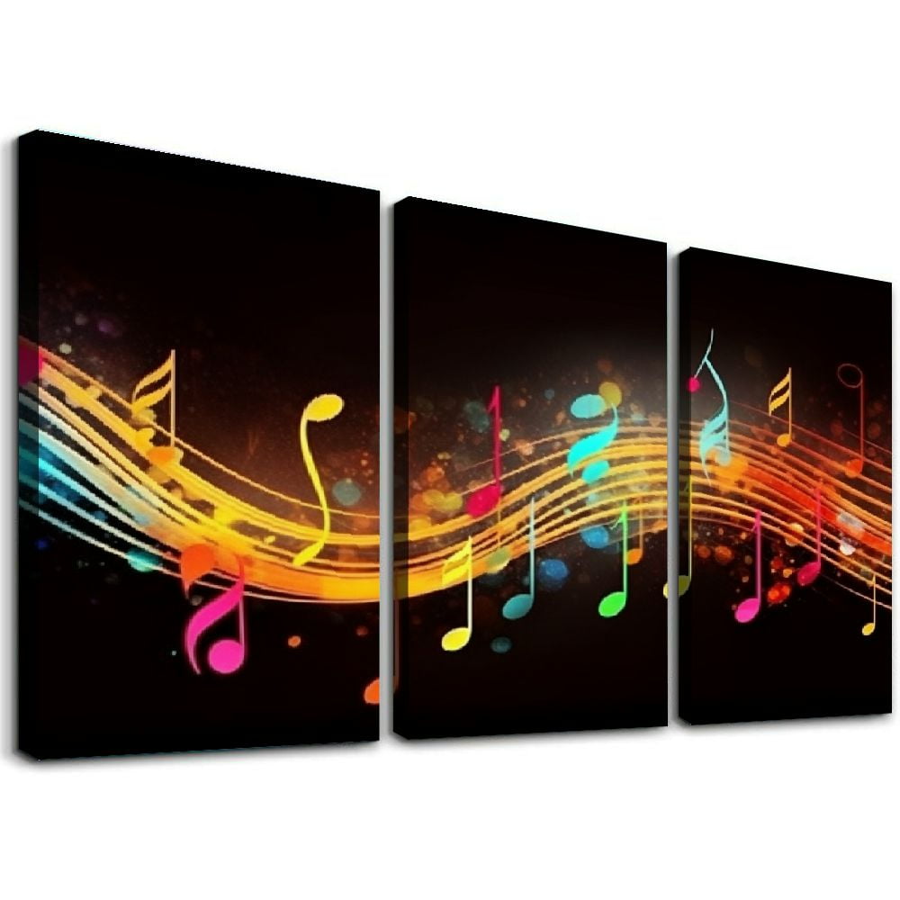 Shangniulu Music Wall Art for Bedroom, Modern Musical Note Canvas ...