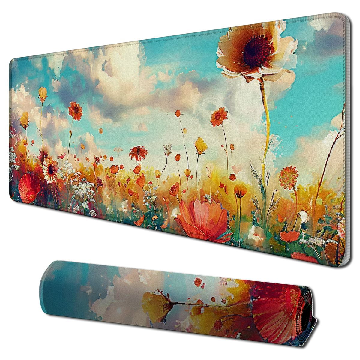 Shangniulu Oil Painting Flowers Plants Large Mouse Pad, Extended Gaming ...