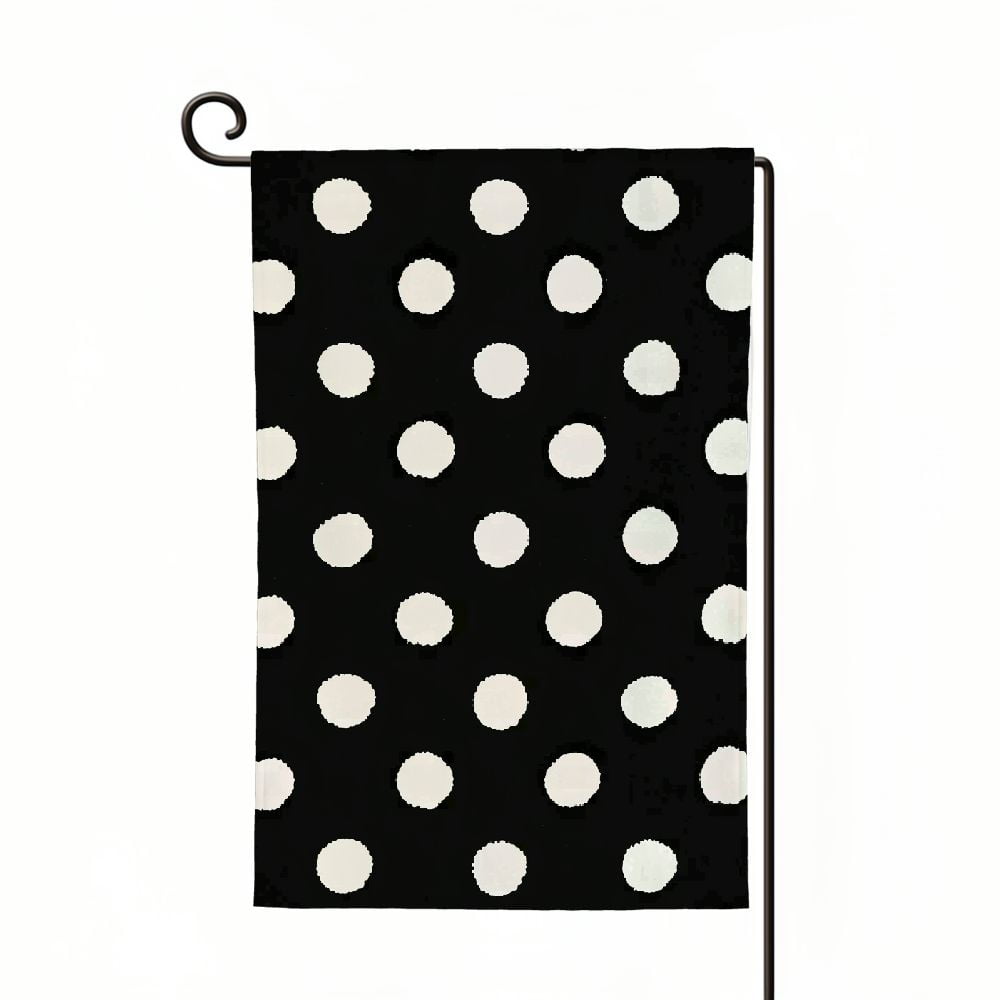 Shangniulu Polka Dot Garden Flag Vintage Black White Spot Doodle Polka ...