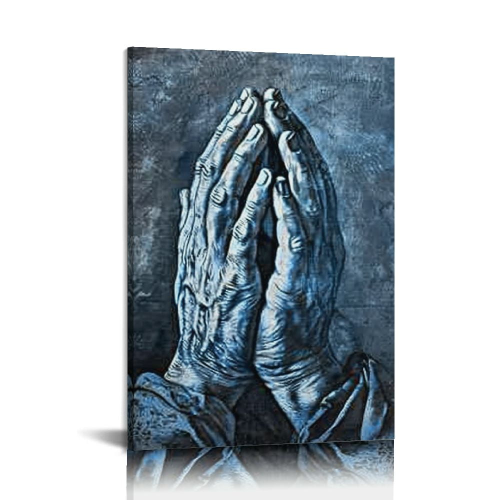 Shangniulu Praying Hands Wall Art Prayer Poster Vintage Famous Painting ...