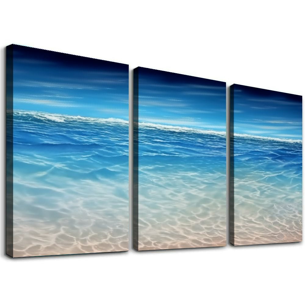 Shangniulu Print Artwork Blue Ocean Sea Wall Art Canvas Prints Picture ...