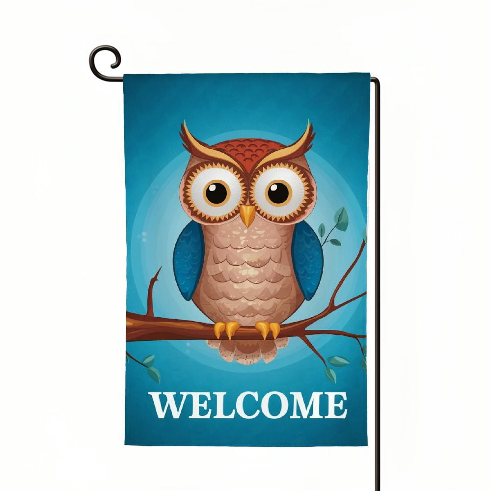Shangniulu Rainbow Owl Welcome Flag 12x18 Inch Double Sided Welcome ...