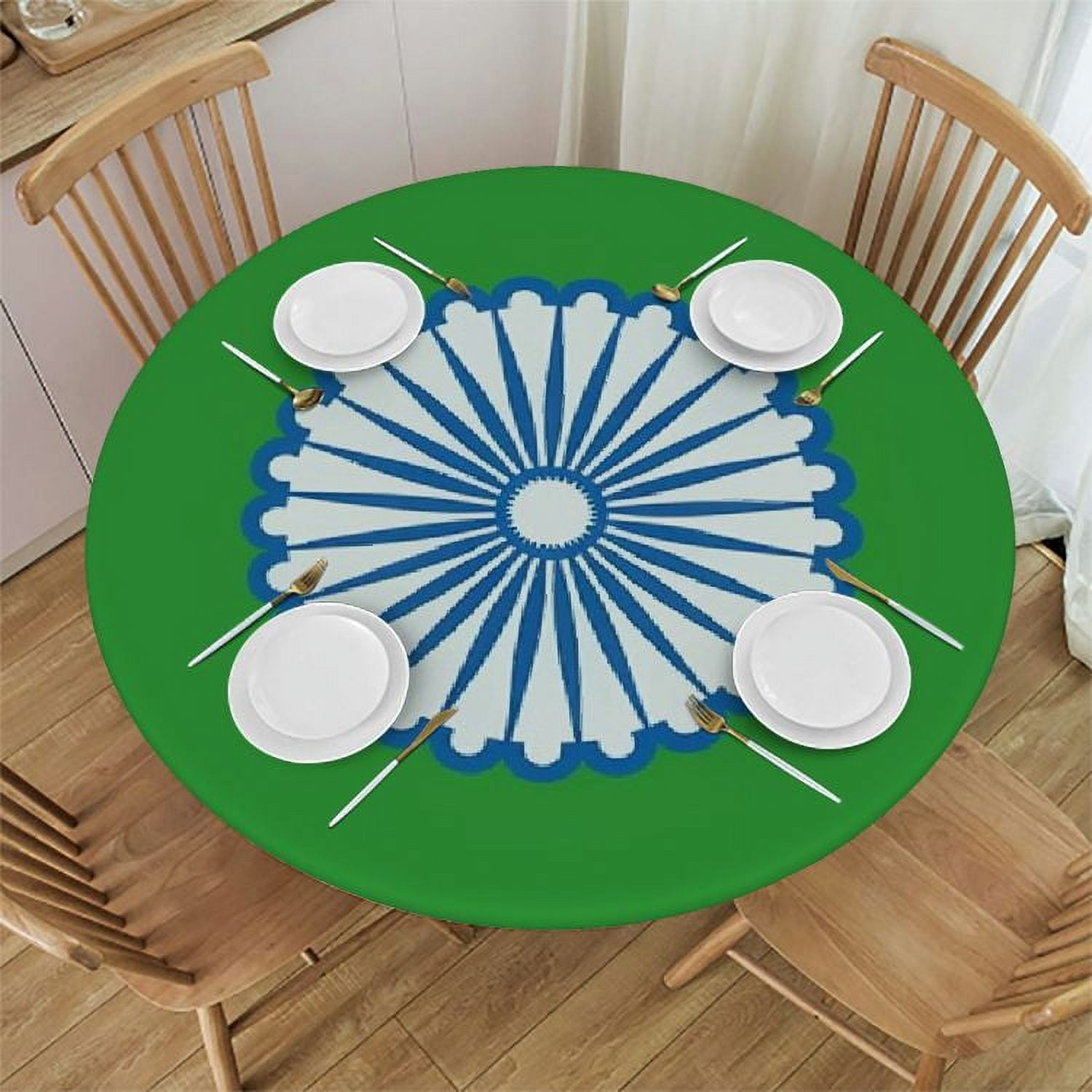 Shangniulu Round Edge Closing Tablecloth, Abstract Elastic Edged ...