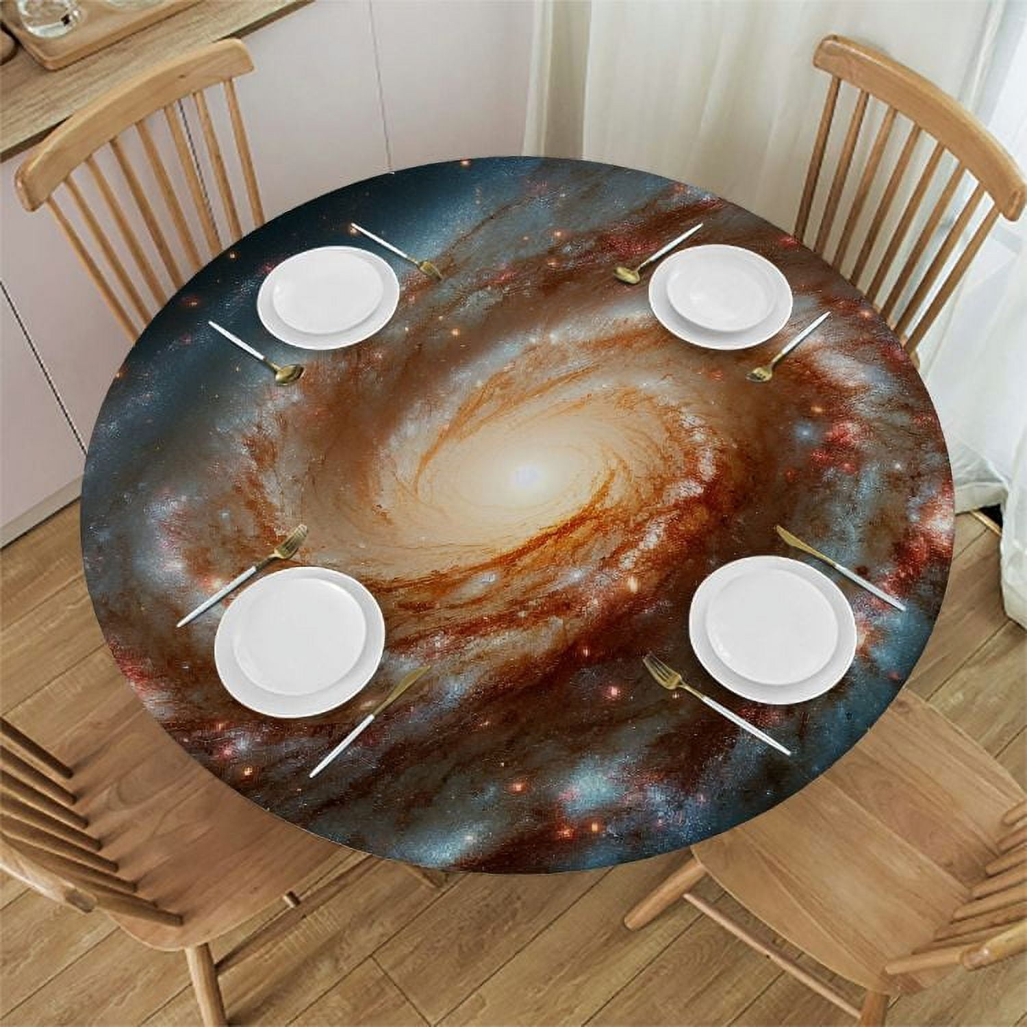 Shangniulu Round Outer Space Table Cover, Spiral Galaxy Image Space and ...