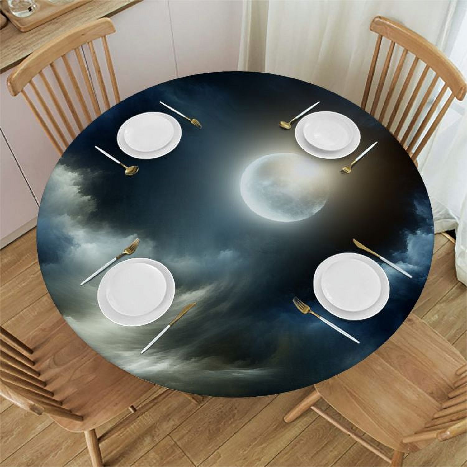 Shangniulu Round Space Table Cover, on Surrounded by Storm Clouds ...