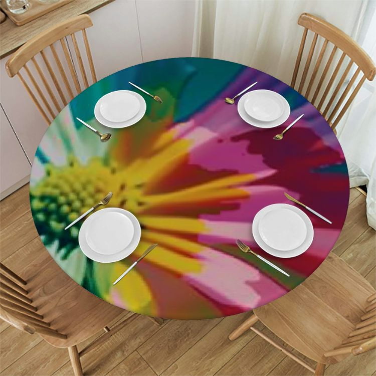 Shangniulu Round Tablecloth, Tie Dye Round Table Cloth, Stain ...
