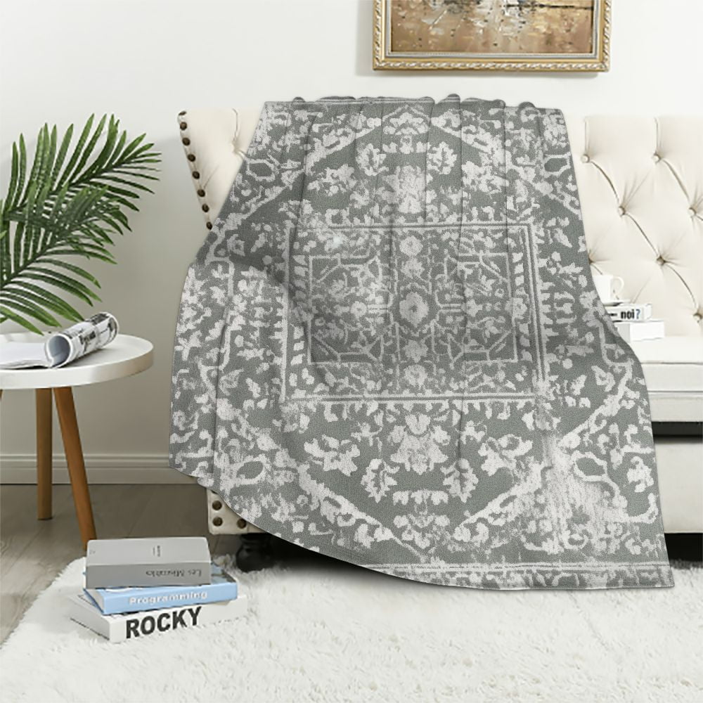 Shangniulu Sage Green Boho Blanket Soft Flannel Lightweight Retro ...