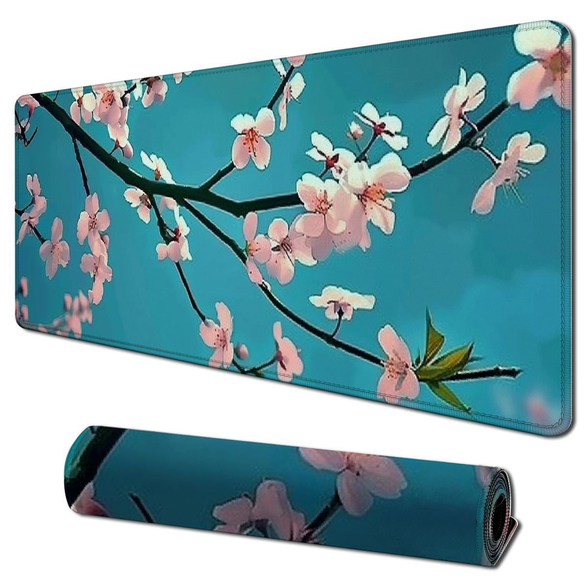 Shangniulu Sakura Mouse Pad,Leaves and Plants Ombre Spring Japanese ...