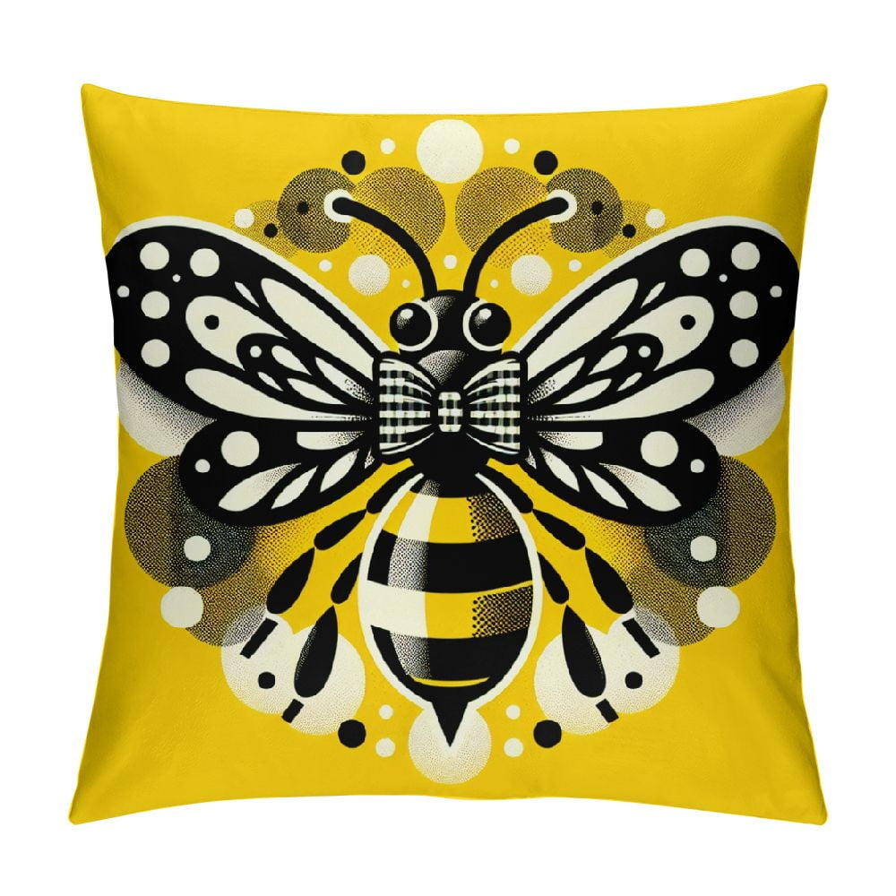 Shangniulu Short Plush Pillow Covers Bee Decor Farmhouse Seasonal ...