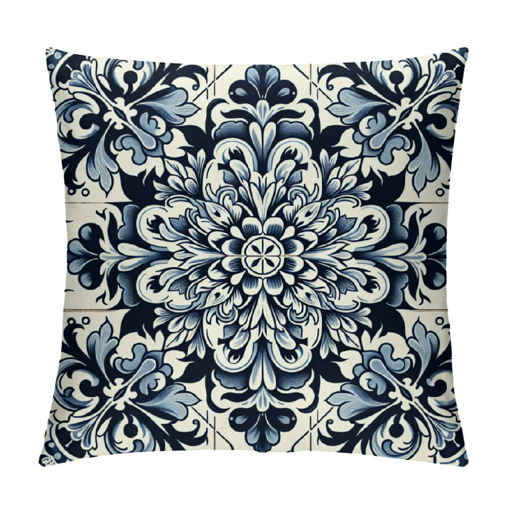 Shangniulu Short Plush Pillow Covers Mexican Talavera Square Pillow ...