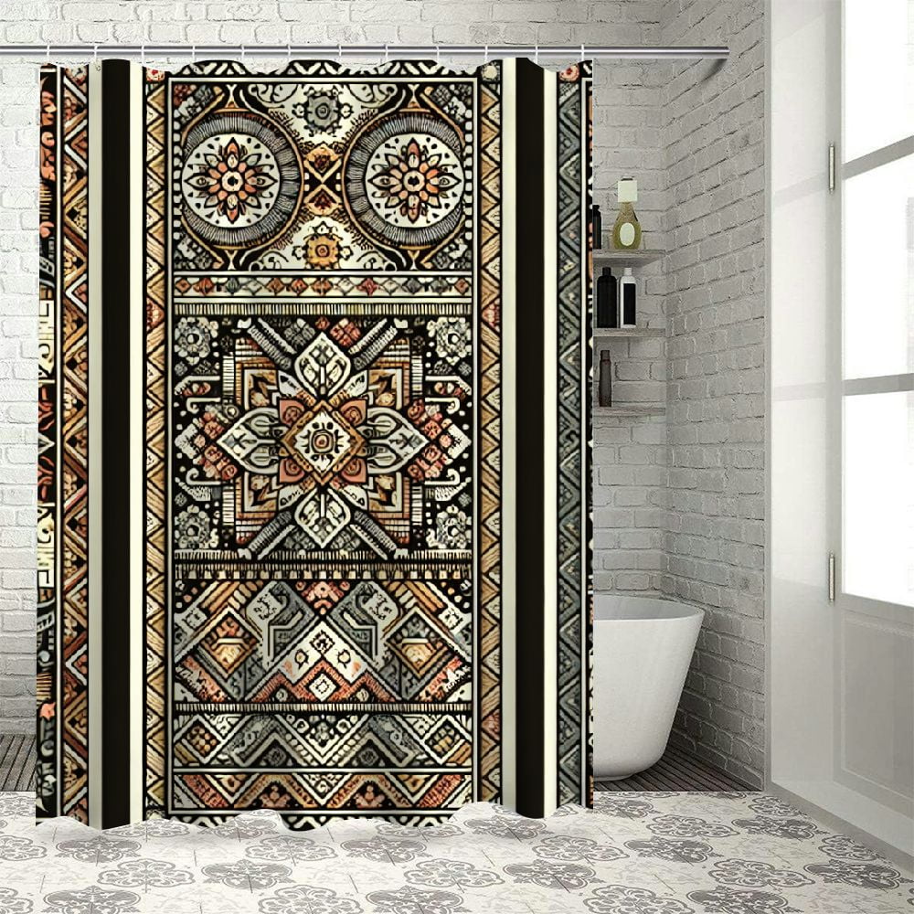Shangniulu Shower Curtain, Concept Ethnic Ornaments Cultural ...