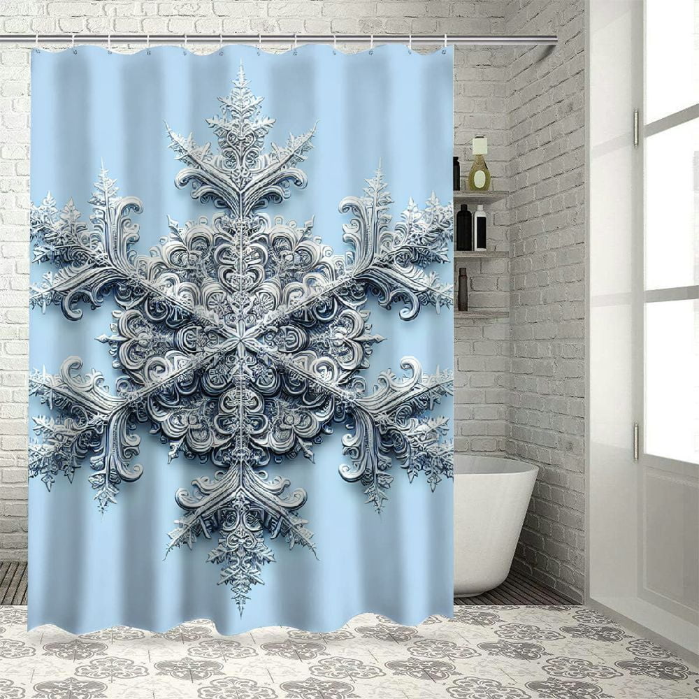 Shangniulu Shower Curtain Retro Minimal Symmetrical Printing Shower