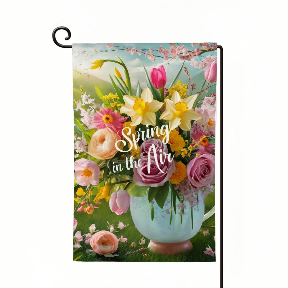 Shangniulu Spring Is In The Air Spring Flag 12 x 18 Inch Double Sided ...