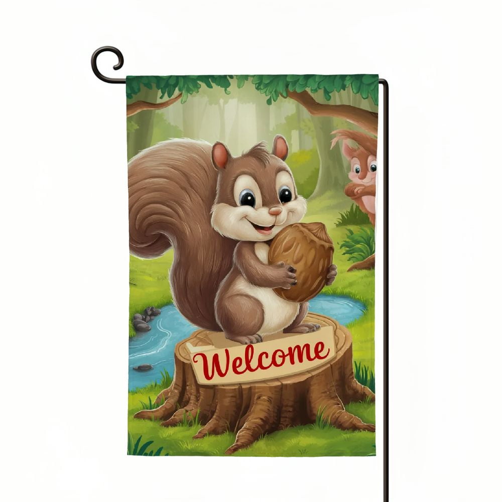 Shangniulu Squirrel Welcome Welcome Flag 12x18 Inch Double Sided for ...