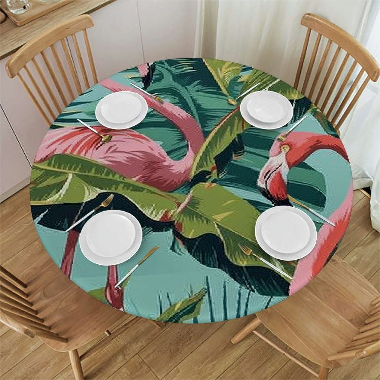 Shangniulu Stretch Fitted Table Covers for Tables - Waterproof Wipeable ...