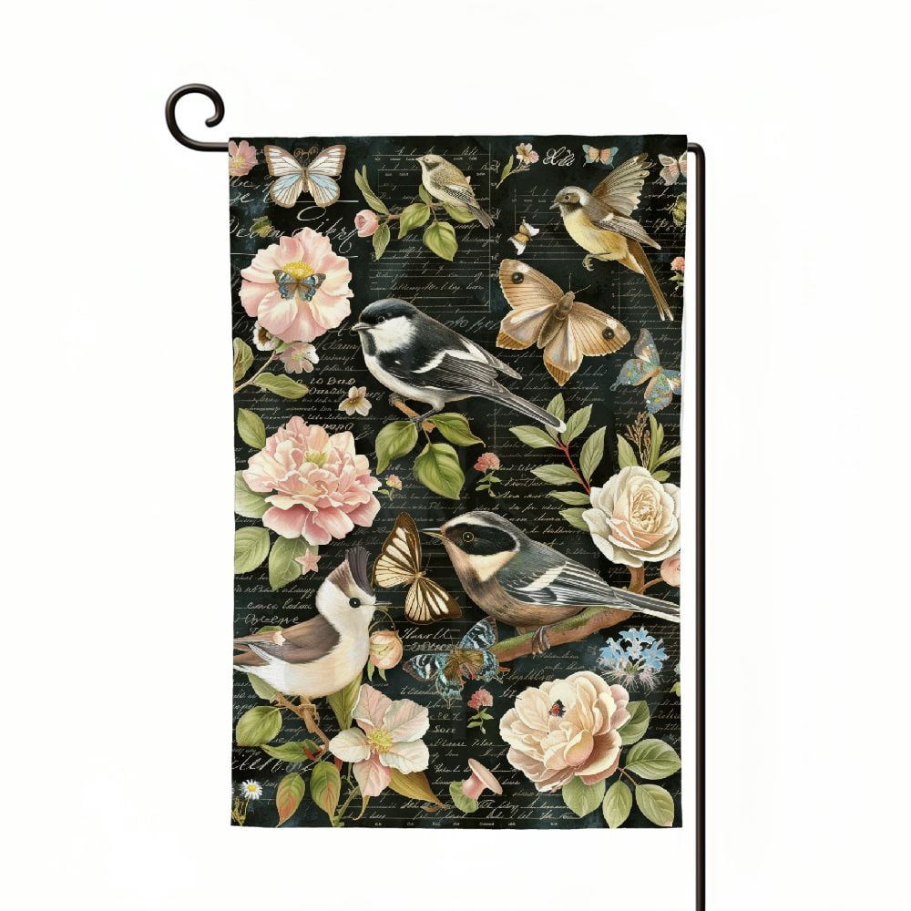 Shangniulu Summer Garden Flags Floral Bluebird Garden Flag Flower ...