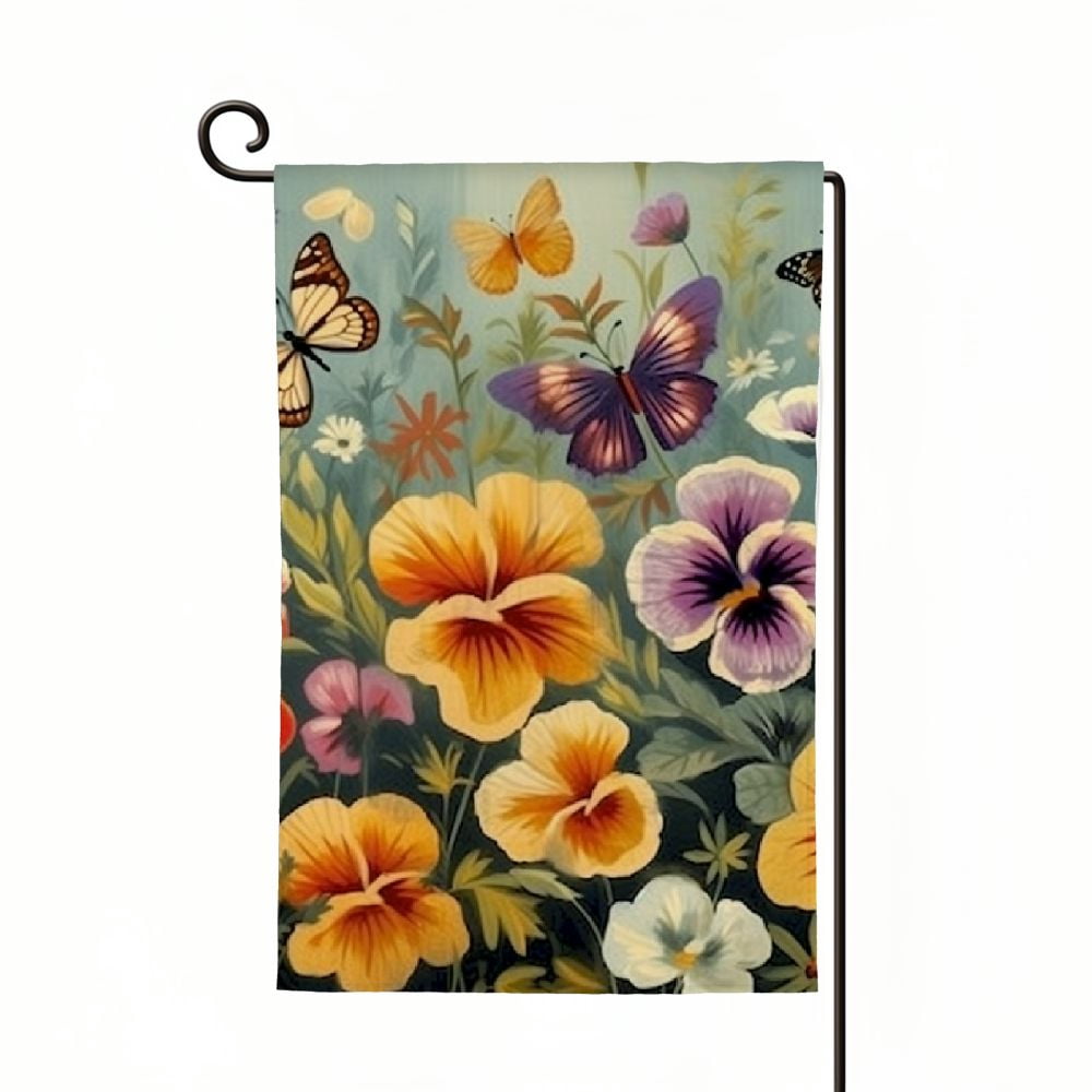 Shangniulu Summer Garden Flags, Flower and Butterfly Garden Flag ...