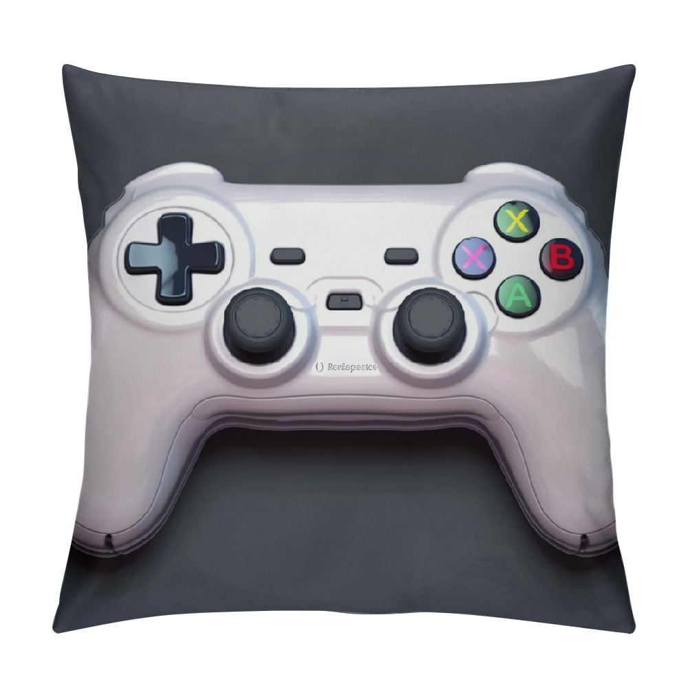 Shangniulu Throw Pillow Cover Gamer Video Games Controller White ...