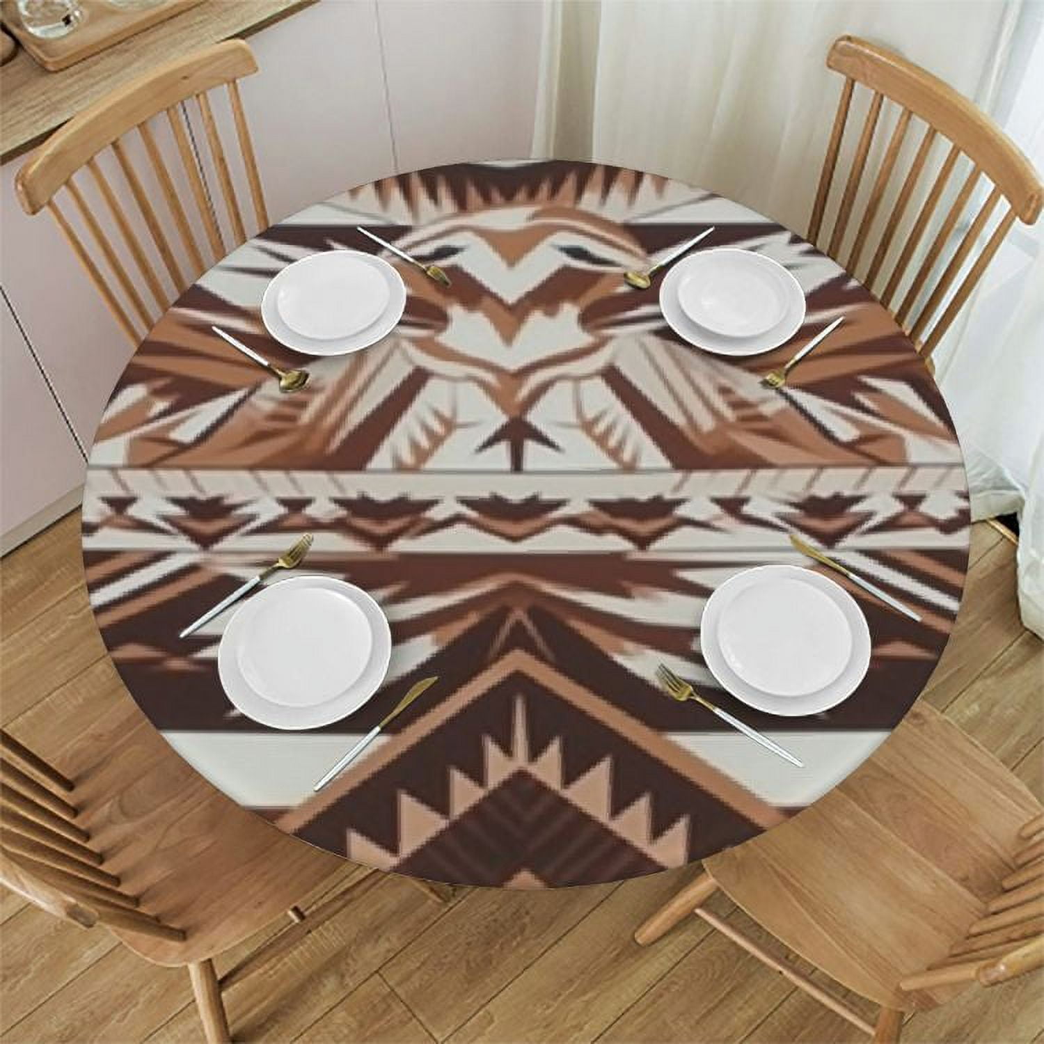 Shangniulu Tribal Ethnic Pattern Round Tablecloth Geometric Traditional ...