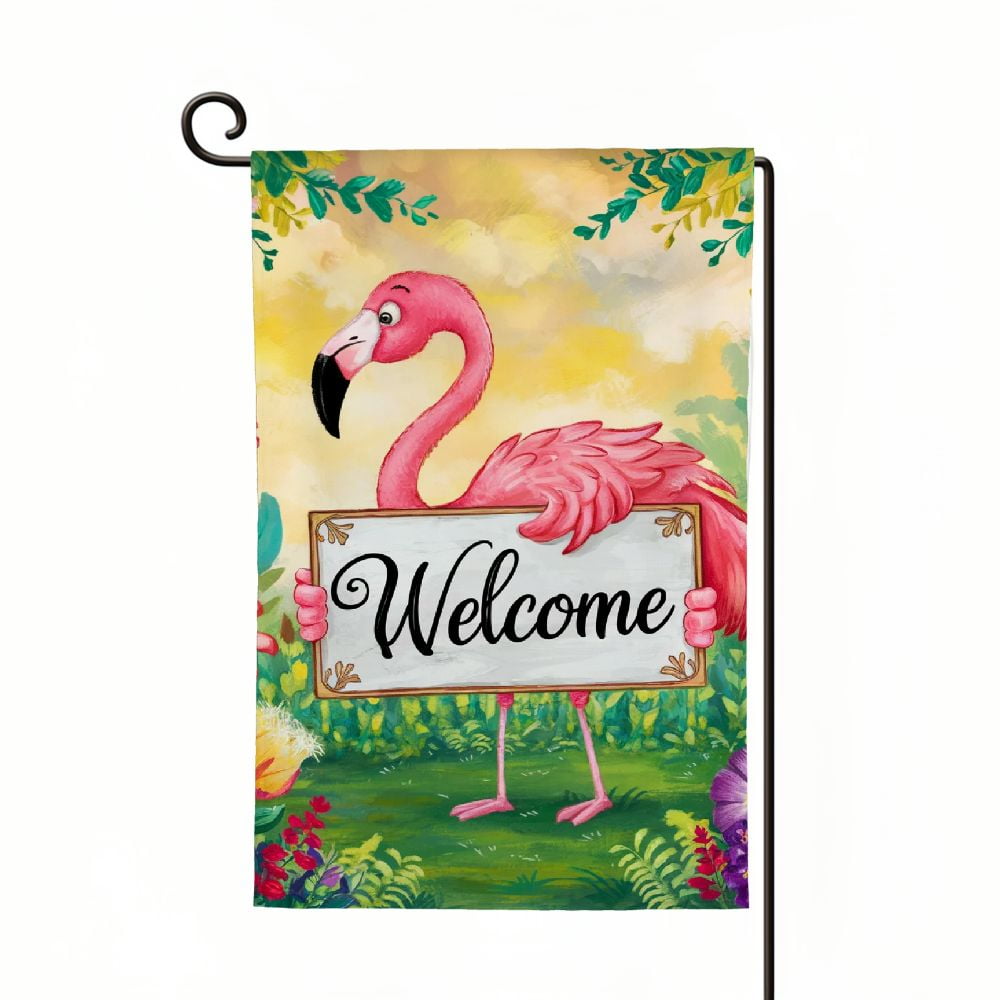 Shangniulu Watercolor Flamingo Garden Flag Double Sided Outside ...