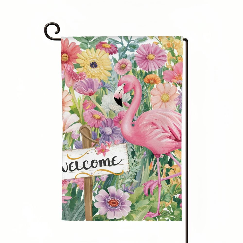 Shangniulu Welcome Flamingo House Flag Vertical Double Sided Summer ...
